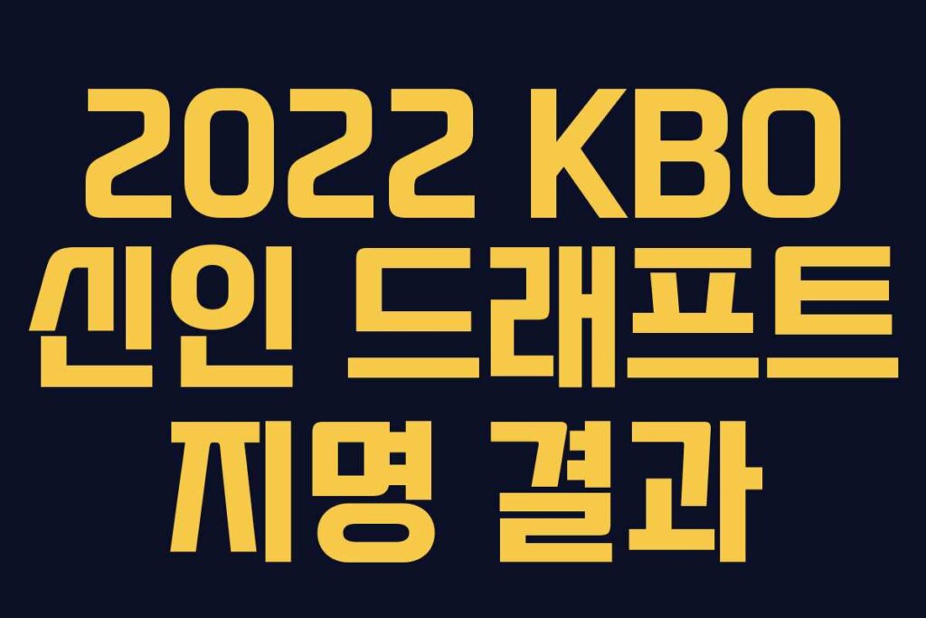 2022 KBO 신인 드래프트 지명 결과